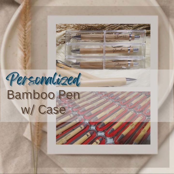 Personalized Bamboo Pen with Laser Engrave and Acrylic Case | Lazada PH