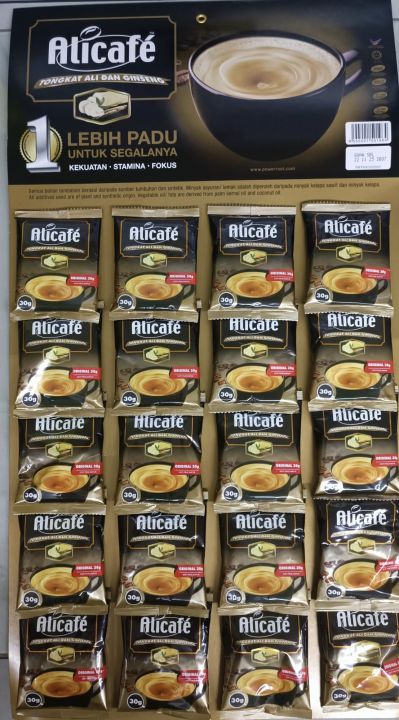 Alicafe Tongkat Ali & ginseng Original 5 in 1 coffee kopi 30g x 20sc ...