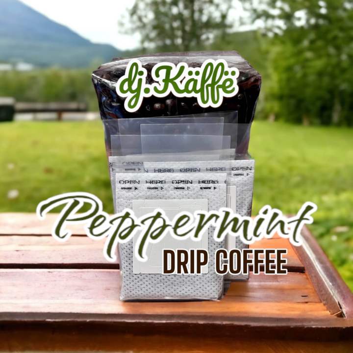 DJ.KAFFE Peppermint Flavored Aroma Drip Coffee Freshly Ground Beans 7g ...