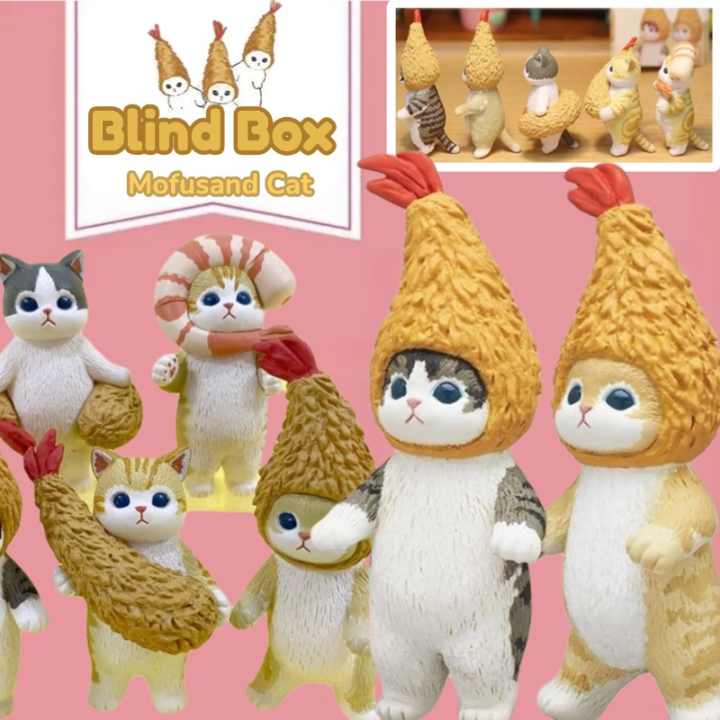 Shark Cats Handmade Blind Box Toy Blind Box Mofusand Cats Figures Fried ...