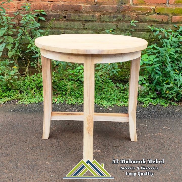 Meja Teras Minimalis Kayu Jati Mentahan | Lazada Indonesia