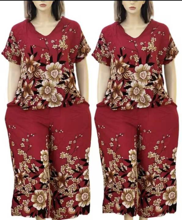 Plus size Vneck terno square pants Senepa fit up xxl | Lazada PH