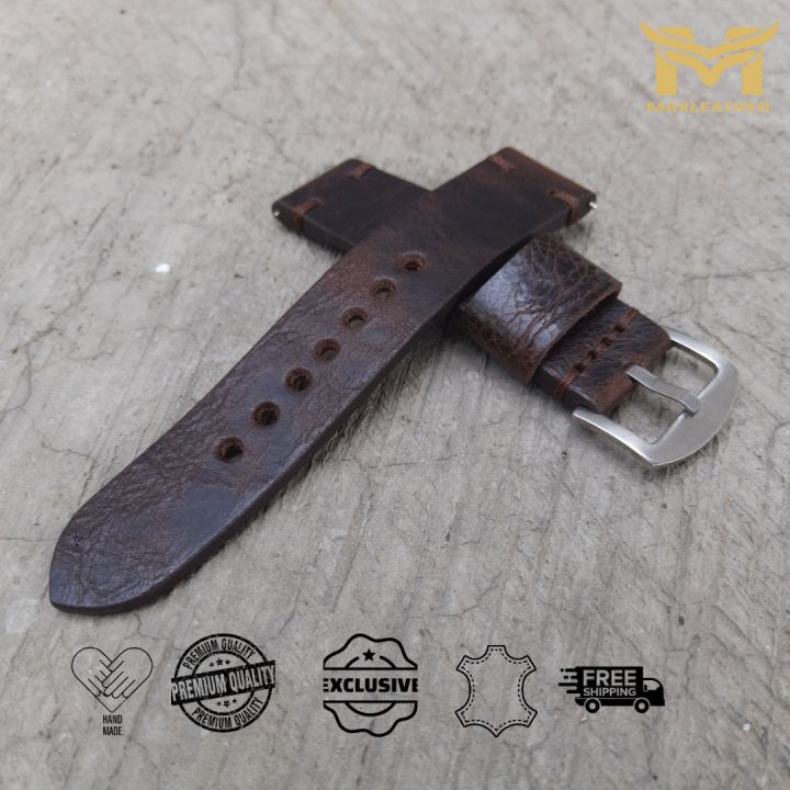 tali jam tangan kulit asli, strap kulit premium, strap jam, strap mewah ...