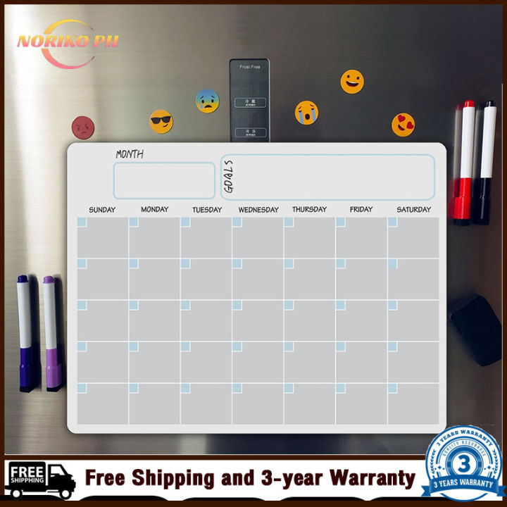 HOL threetrees A3 Size Magnetic Weekly Monthly Planner Calendar Dry ...
