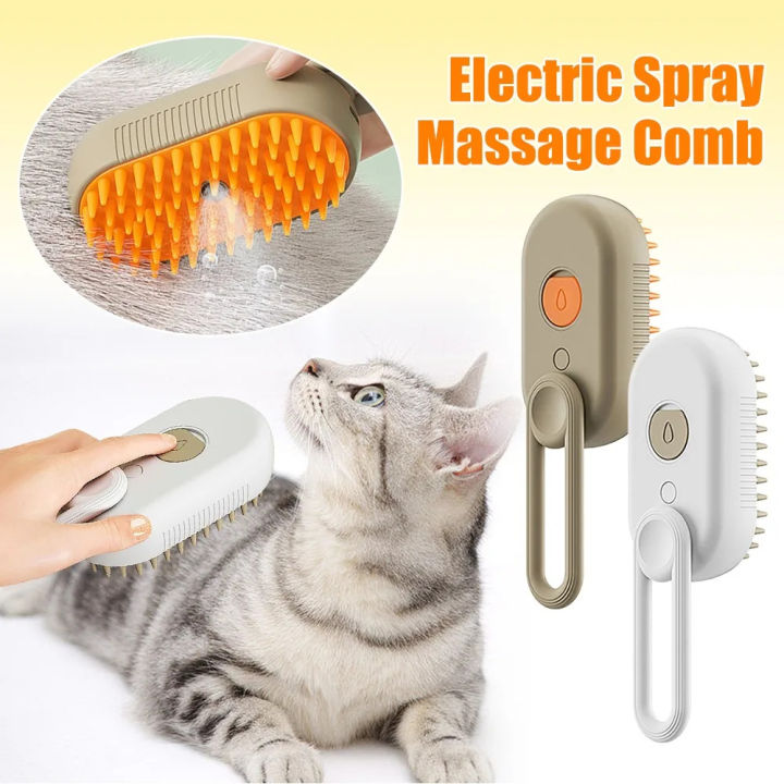 Steamy Cat Brush 3 in 1 Electric Anti-splashing Cat Brush with Steam ...