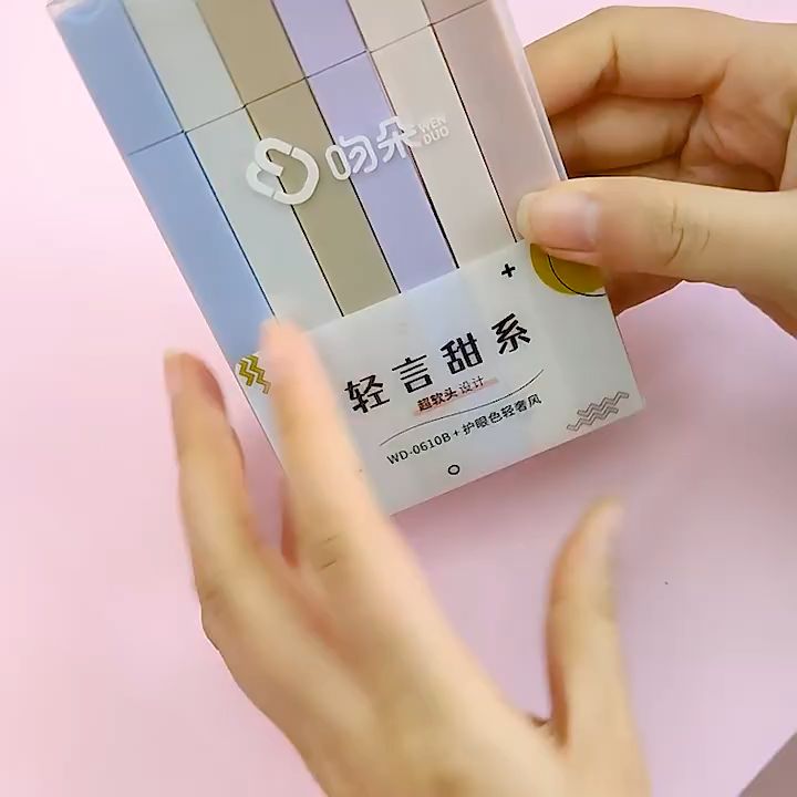WhiteSpace 6 in 1 Pastel Color Highlighter Square Highlight Ultra Soft ...
