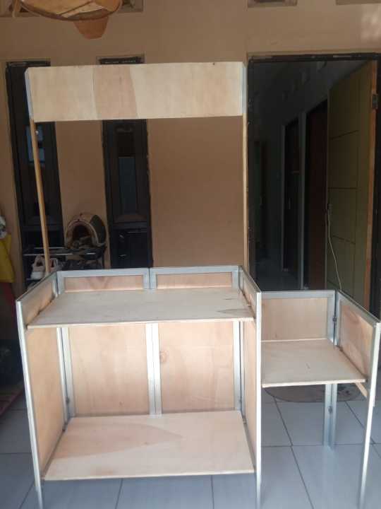 MEJA JUALAN LIPAT RANGKA HOLLOW BAJARINGAN dan Rangka kayu mahoni ...