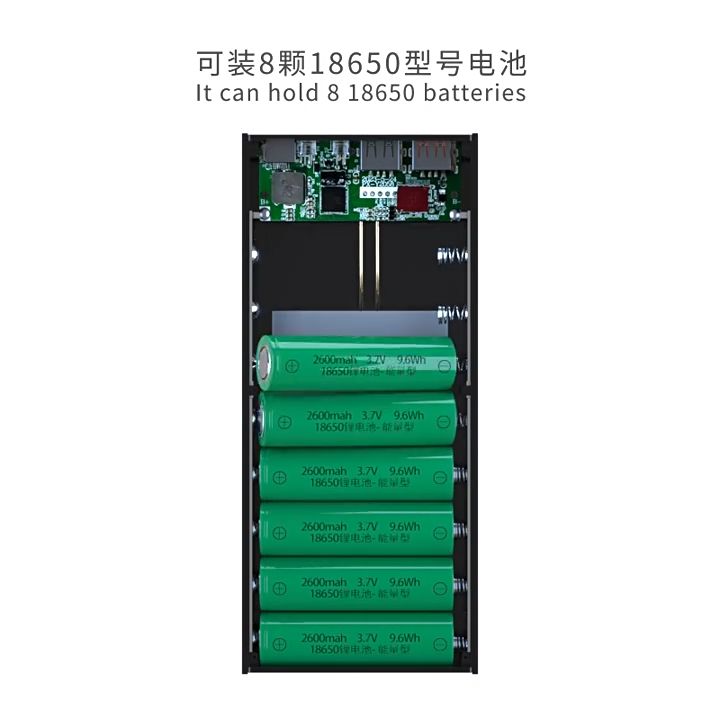 Box sạc dự phòng 8 cell pin 18650 sạc nhanh QC,PD, VOOC 3.0 22.5W, Sạc ...