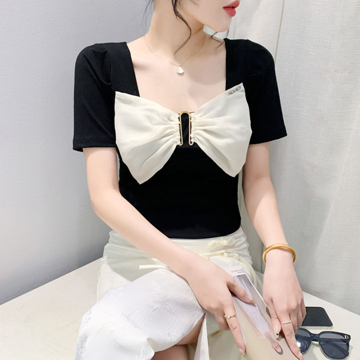 Yimei 2024 mùa hè ngắn tay mới đẹp của phụ nữ phong cách cung độc đáo ...