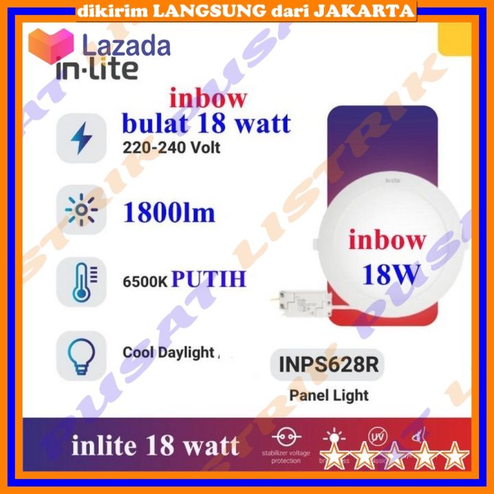 Lampu Panel LED 18W Inbow Bulat Inps628R Downlight IN-LITE INLITE | Lazada Indonesia