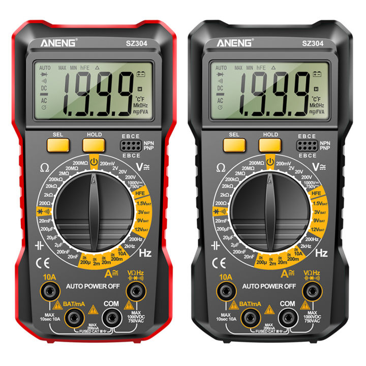 Digital Multimeter Auto-Ranging AC/DC Voltage Tester 2000 Counts Votage ...