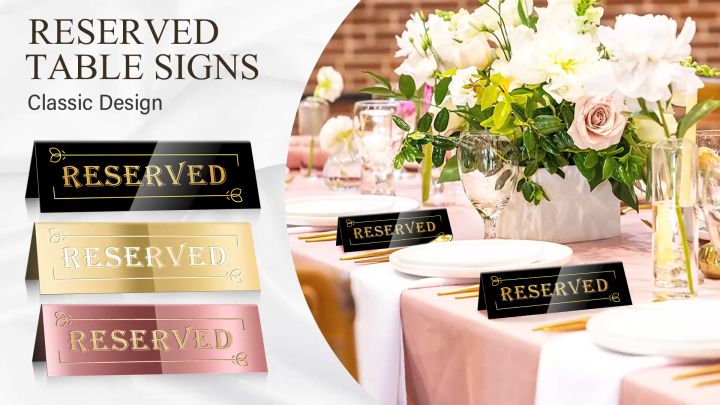5Pcs Acrylic Reserved Table Signs Double Side Laser Engrave Guest ...