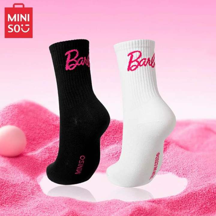 พร้อมส่ง miniso x barbie ถุงเท้าบาร์บี้ | Lazada.co.th