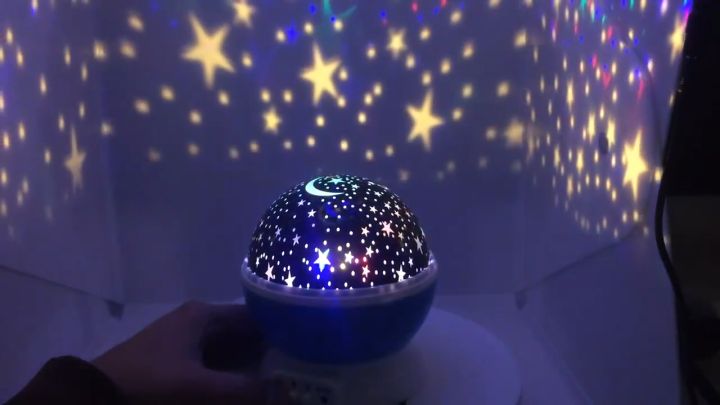 ไฟ LED ดาวหมุนได้ ไฟตกแต่งห้อง โคมไฟดาว รูปร่างทรงกลม สามารถฉายแสงรูป ...