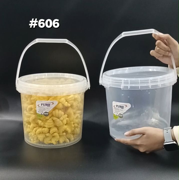 FUHO Bucket with Seal 6L, #606. 3pcs Plastic Container Pail Canister ...