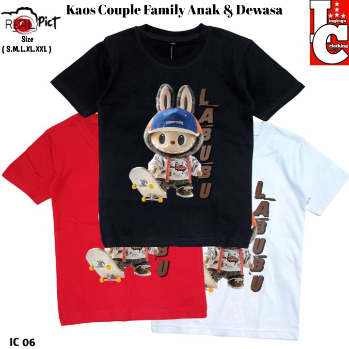 IC 06 Kaos Labubu Anak Dan Dewasa Couple Keluarga Unisex Laki Laki ...