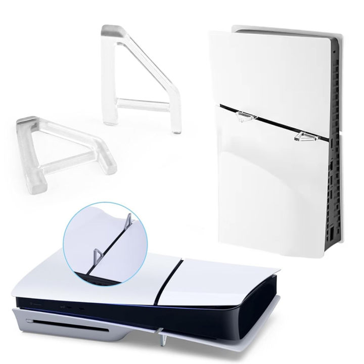 For PS5 Slim/Pro Console Horizontal Stand Transprent Triangle Support ...
