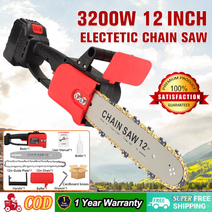 12 inch Chainsaw Cordless Electric Chainsaw with Battery Rechargeable ...