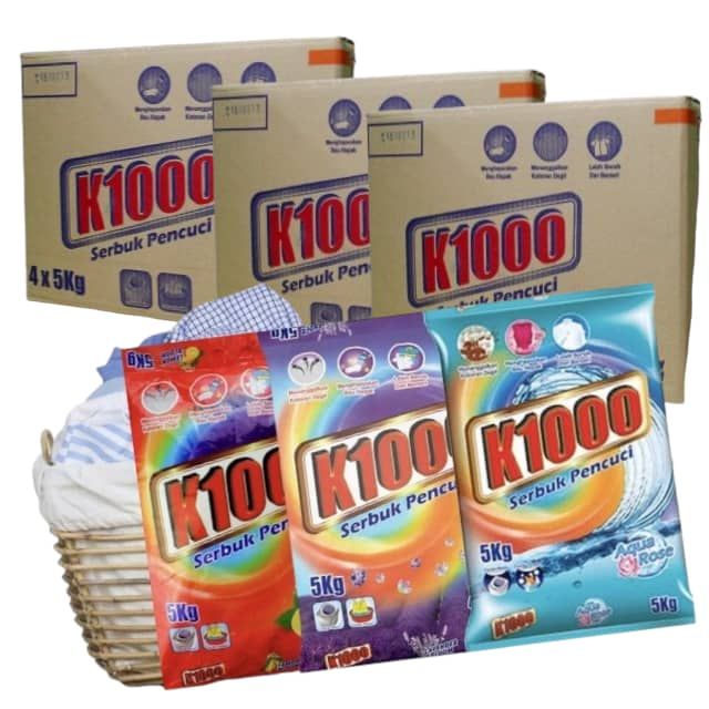 ผงซักฟอกนำเข้า K1000 1ลัง4ถุง 20kg สินค้านำเข้ามาเลยเซีย | Lazada.co.th