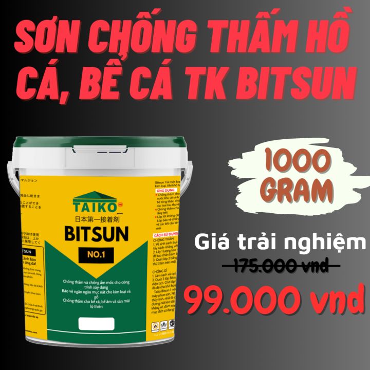 [Chống Thấm Hồ Cá]Sơn Chống Thấm Gốc Bitum TAIKO BITSUN No.1/ Thùng 1, 2, 5 Kg- Chống Thấm Bể Cá ...