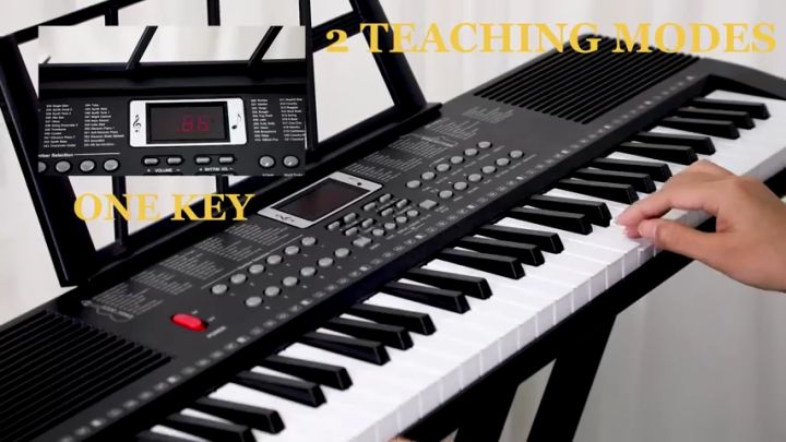 61Key Digital Electric Adult Piano Keyboard & Sheet Music Stand Portable Electronic Keyboard for ...