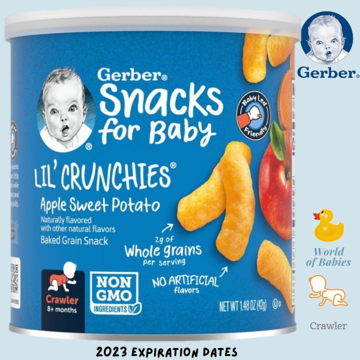 GERBERs US Lil Crunchies|puffs| Baked Whole Grain Corn Snack APPLE ...