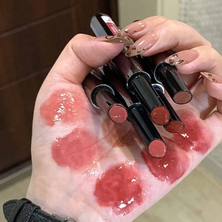 Transparent Solid Lip Gloss Mirror Finish Lipstick Peach Rose Oolong ...