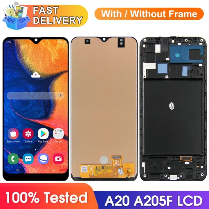 A20 A205 A205F A205F/DS Screen Assembly for Samsung Galaxy A20 Lcd Display Digital Touch Screen ...