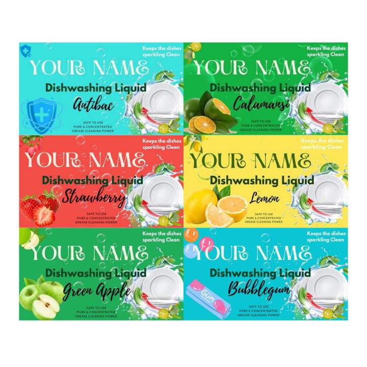 Sticker Label (Customized) for your DIY Dishwashing Liquid with your ...