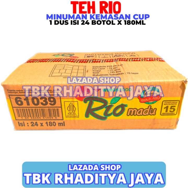 Teh Rio Madu 1 Dus Isi 24 Cup 180ml | Lazada Indonesia