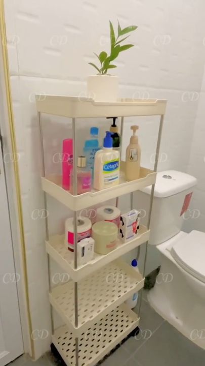 CD Bath Rack Organizer with Wheels 5/4/3 Layer Crevice Corner Rack ...