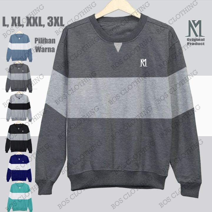 Sweater Crewneck Kombinasi Premium Unisex / Switer Trendy Eksclusive ...