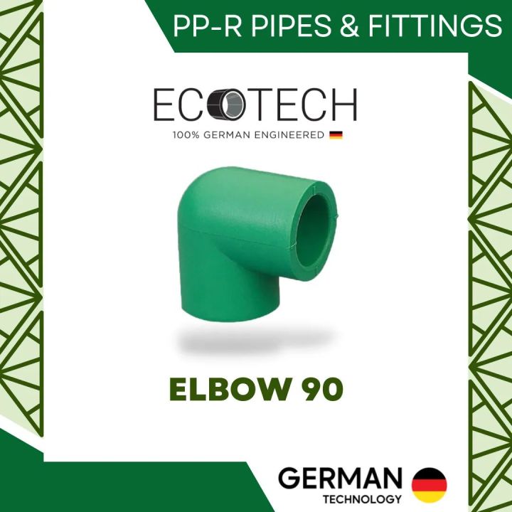 ECOTECH PPR FITTINGS ELBOW 90 DEGREES WHITE AND GREEN | Lazada PH