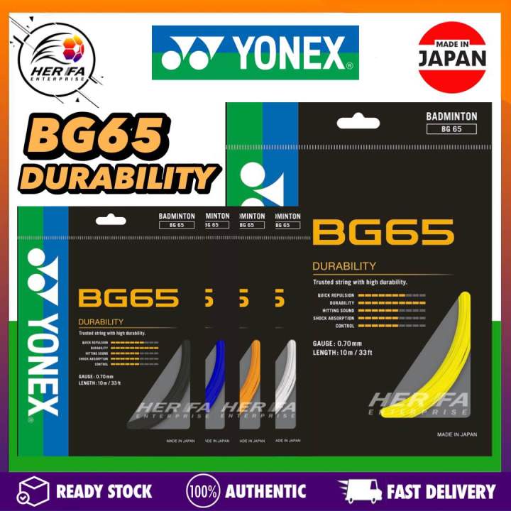 YONEX BG65 Badminton String 100%ORIGINAL Made in Japan Tali Racket ...