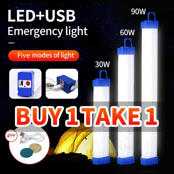 【Buy 1 Take 1】 3Modes Rechargeable Light Tube LED Energy Saving USB ...