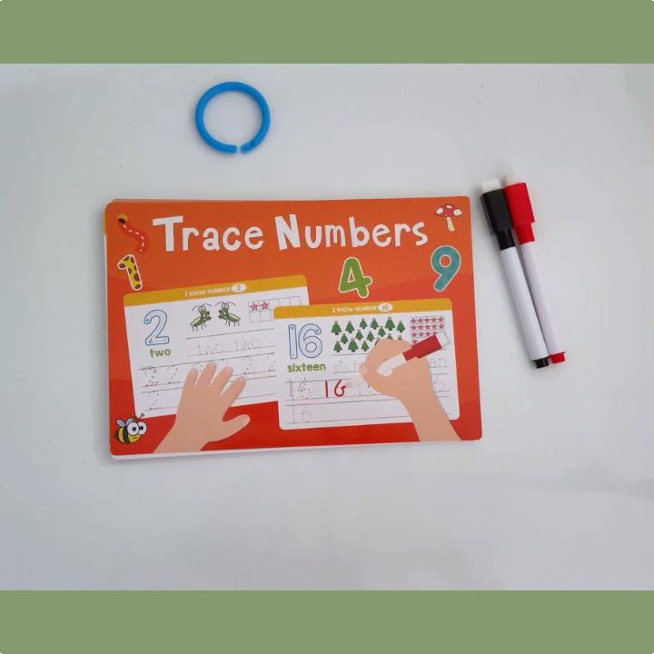 16PCS แฟลชการ์ดเรียนรู้ตัวเลข Dry Erase Reusable Number Math Flash ...