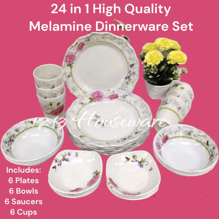 24 in 1 High Quality Melamine Dinnerware Set | Lazada PH
