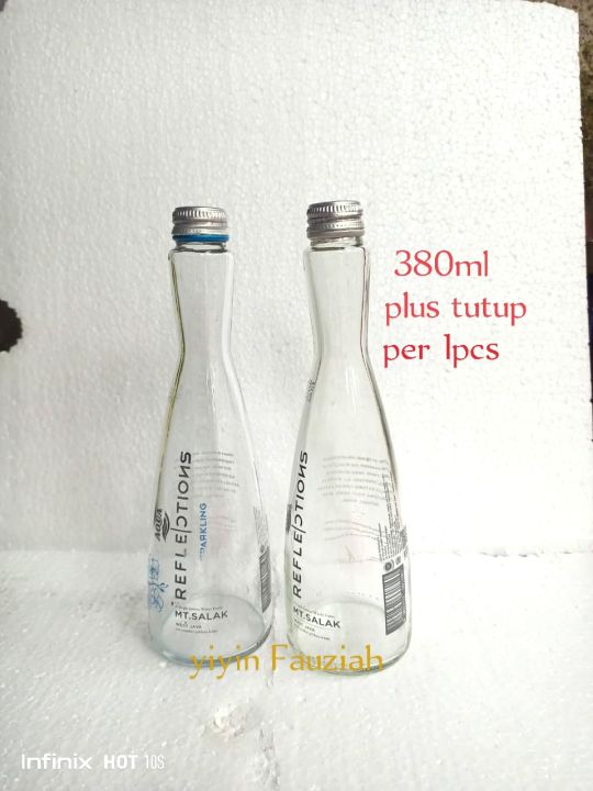 Botol Aqua reflections botol bekas air mineral botol kaca plus tutup ...