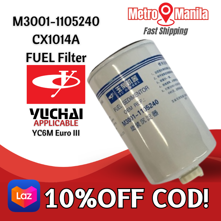 M3001-1105240 CX1014A Yuchai Fuel Filter YC6M Euro III | Lazada PH