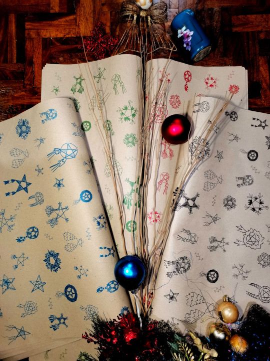 5 PCS Christmas Lanterns KRAFT Gift Wrapper (Eco Friendly Gift Wrapping ...