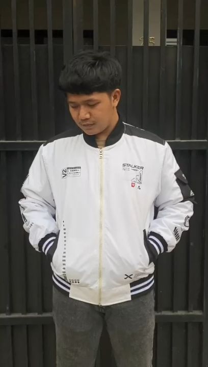 Stalker Jaket Bomber Putih Original - Great Instrument White Anti Air ...