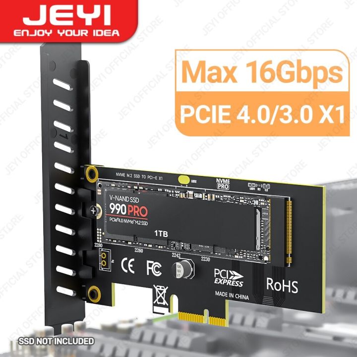 JEYI M.2 NVME SSD to PCIE X1 Adapter Card, 2280 SSD PCIe 3.0 4.0 Expansion Card for Desktop PC ...