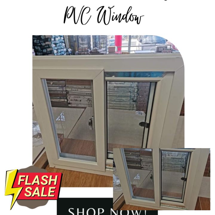 PVC CLEAR GLASS SLIDING WINDOW WITH SCREEN 60X60 BINTANA | Lazada PH