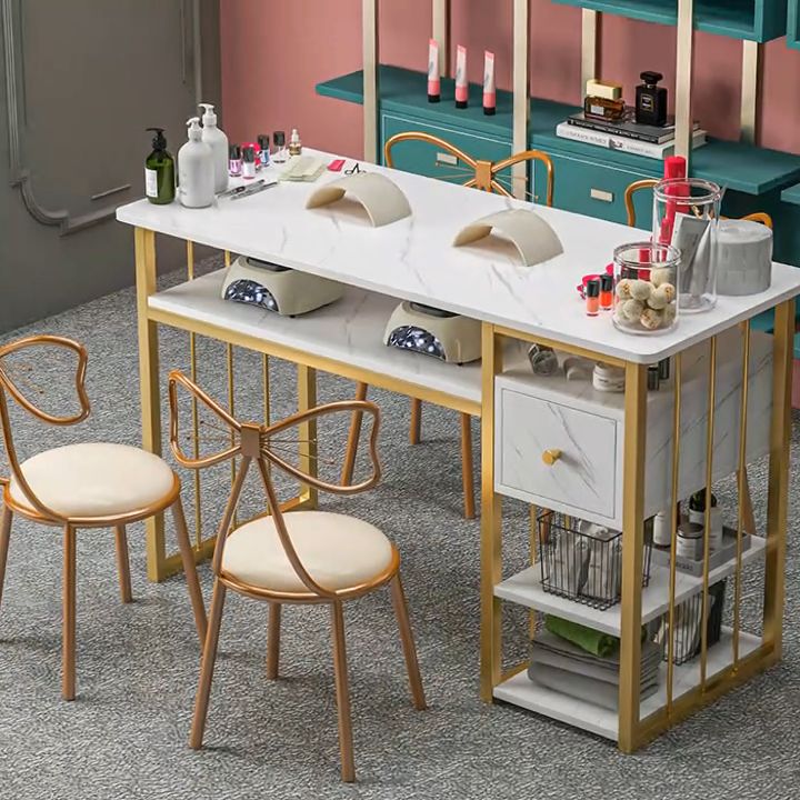 Light luxury nail art table beauty salon nail makeup table | Lazada PH