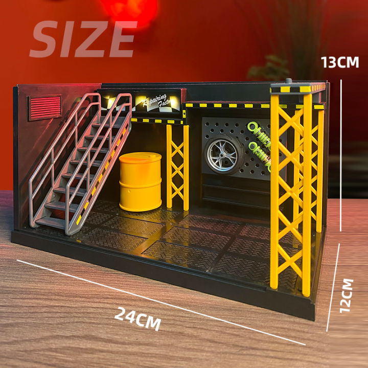 LEO Simulated garage model alloy car model storage display DIY with ...