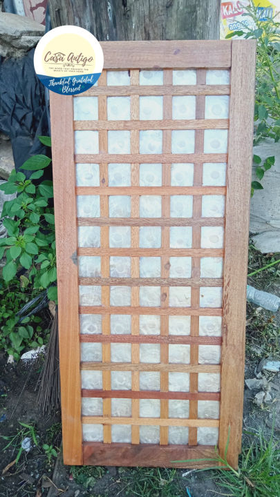 capiz window 1ft x 2ft (antigo wood) | Lazada PH