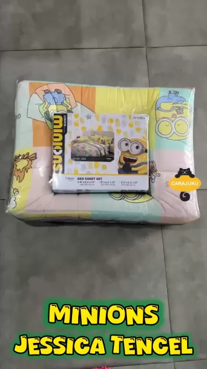 JESSICA Tencel ทอ 500 เส้น ชุดผ้าปูที่นอน มินเนียน Minions T019 สีม่วง ...