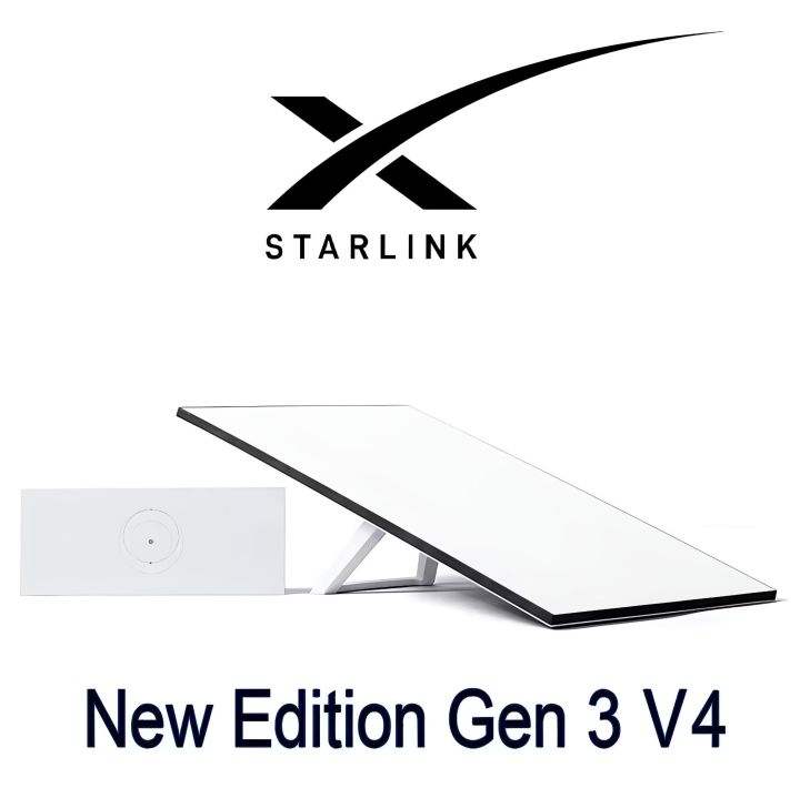 STARLINK Gen 3 V4 Flat Standard Internet Kit Satellite Anteena & WIFI 6 Router Dual System ...