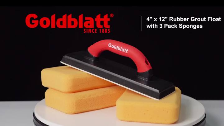 Goldblatt 4" x 12" Grout Float with 3 Pack Sponges for Grout Cleaning ...