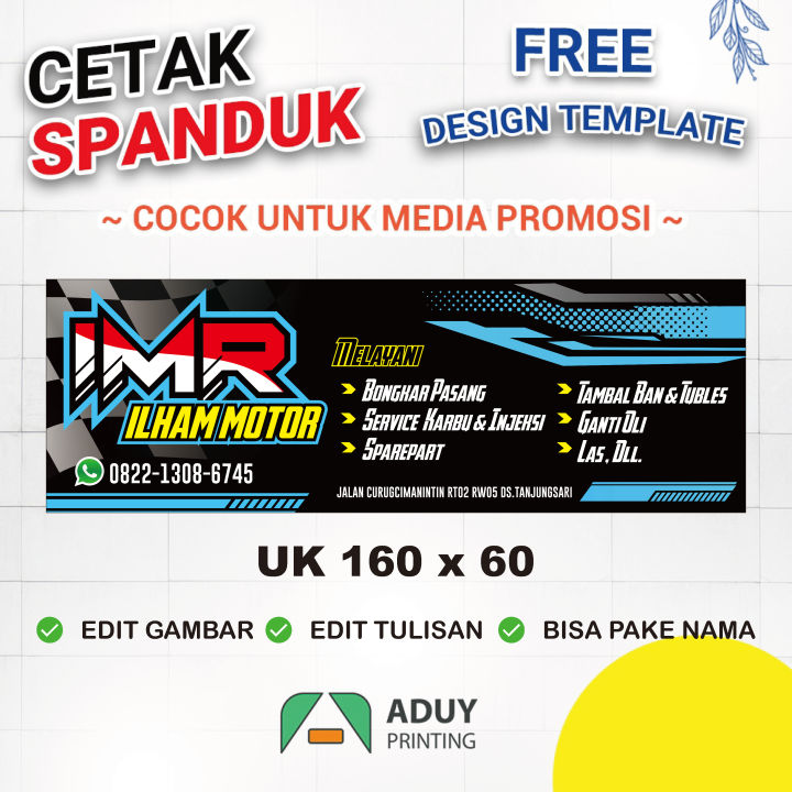 Banner Spanduk Bengkel Motor Keren Uk 160x60 Bisa Request Tulisan ...